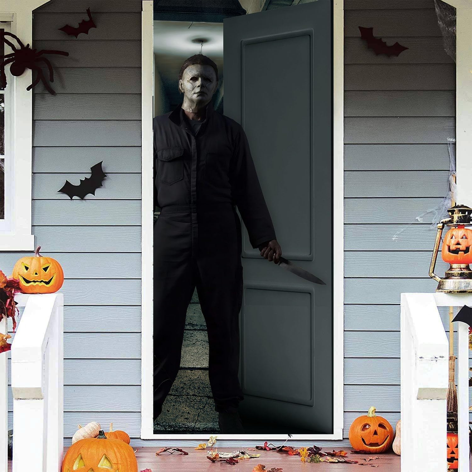 Amazon.com: IMISHM Horror Movie Door Decorations Halloween Door Cover ...