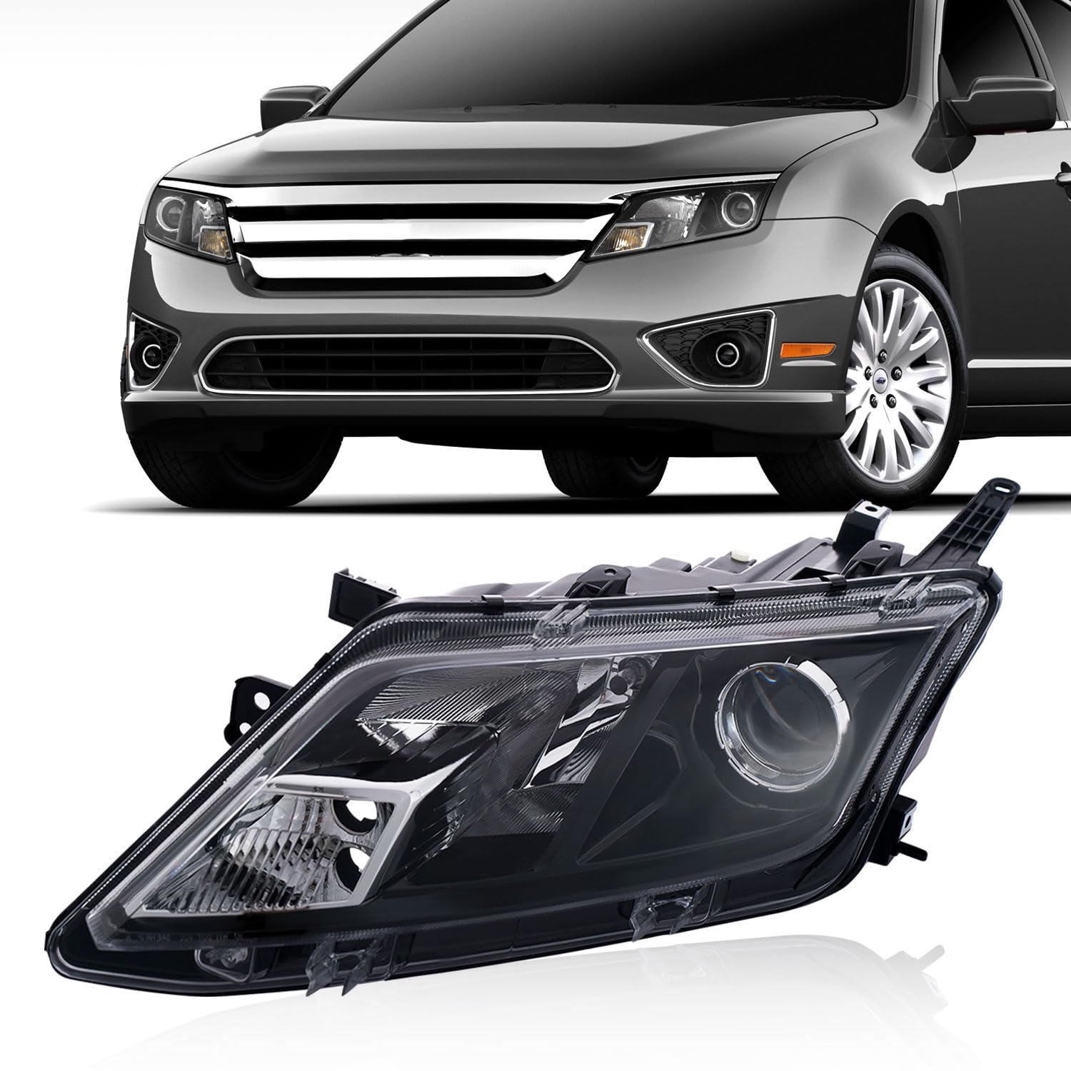 Amazon.com: Partzer Headlight Assembly for 2010-2012 Ford Fusion ...