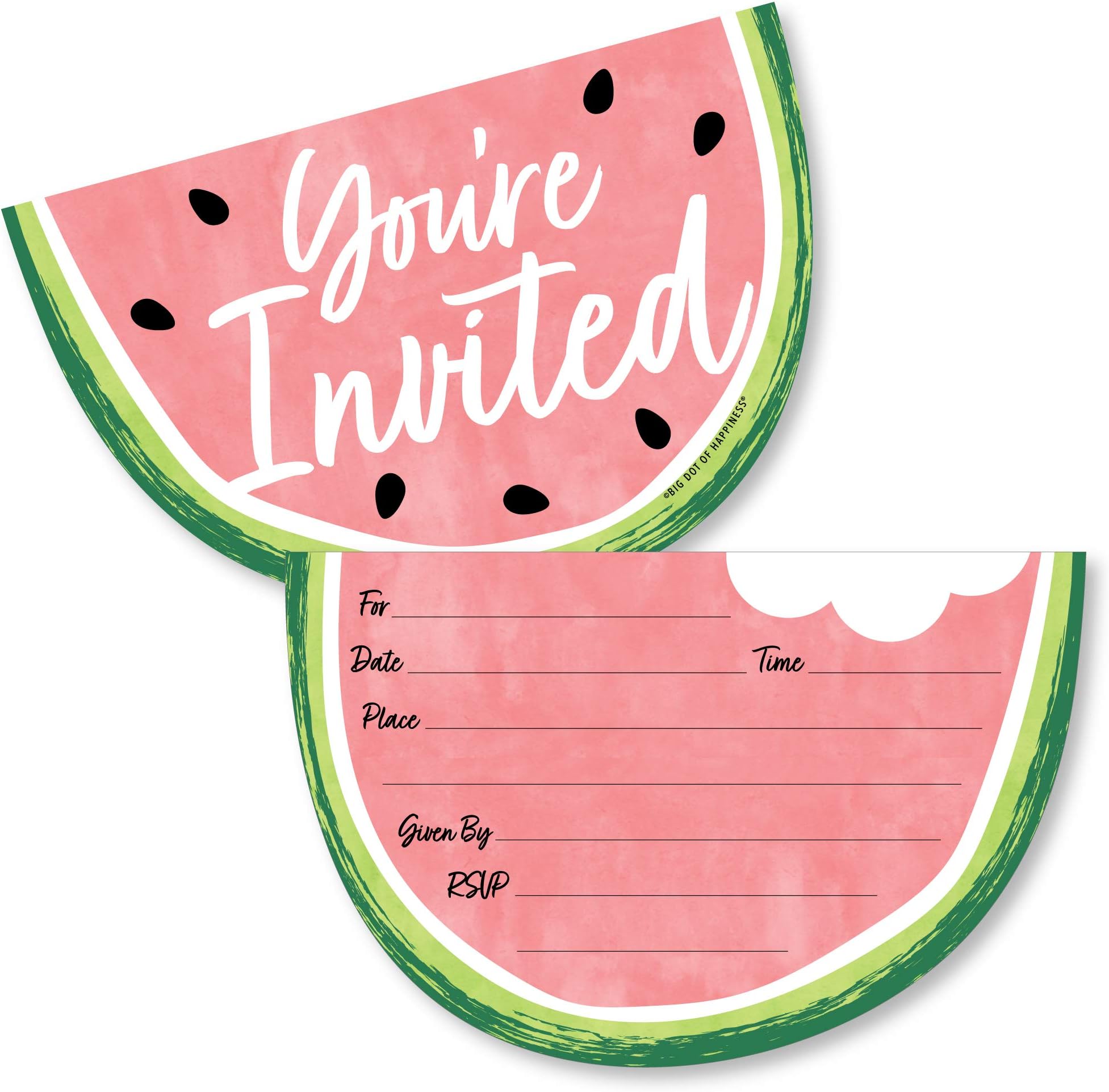 Amazon.com : Watermelon One in a Melon 1st Birthday Party Invitations ...
