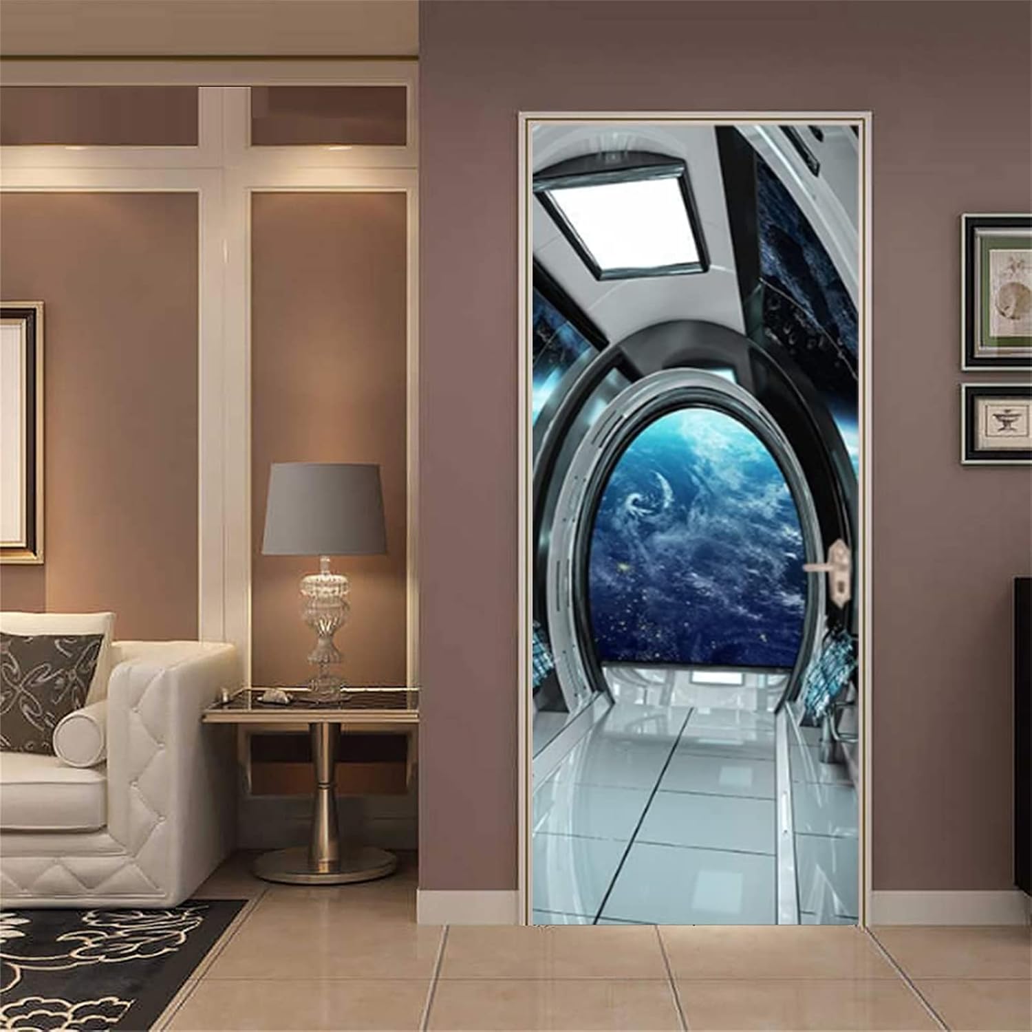 Amazon.com: artfanke 3D Space Capsule Door Sticker Wall Decals Self ...