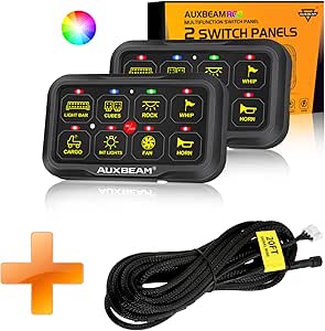 Amazon.com: RGB Dual Switch Panels 8 Gang Switch Panel RA80 X2 & 6.2m ...
