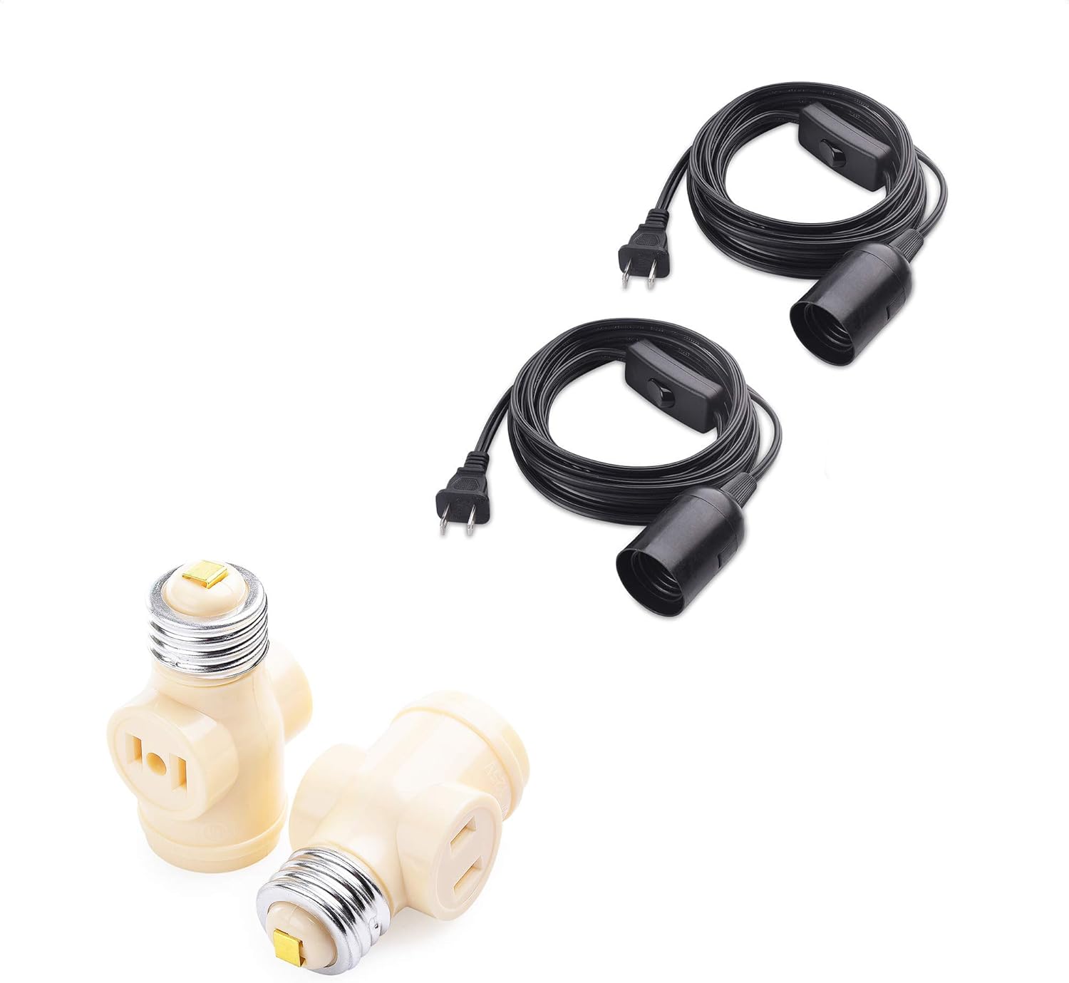 Cable Matters 2-Pack Hanging Light Cord (Light Socket with Cord) with ...