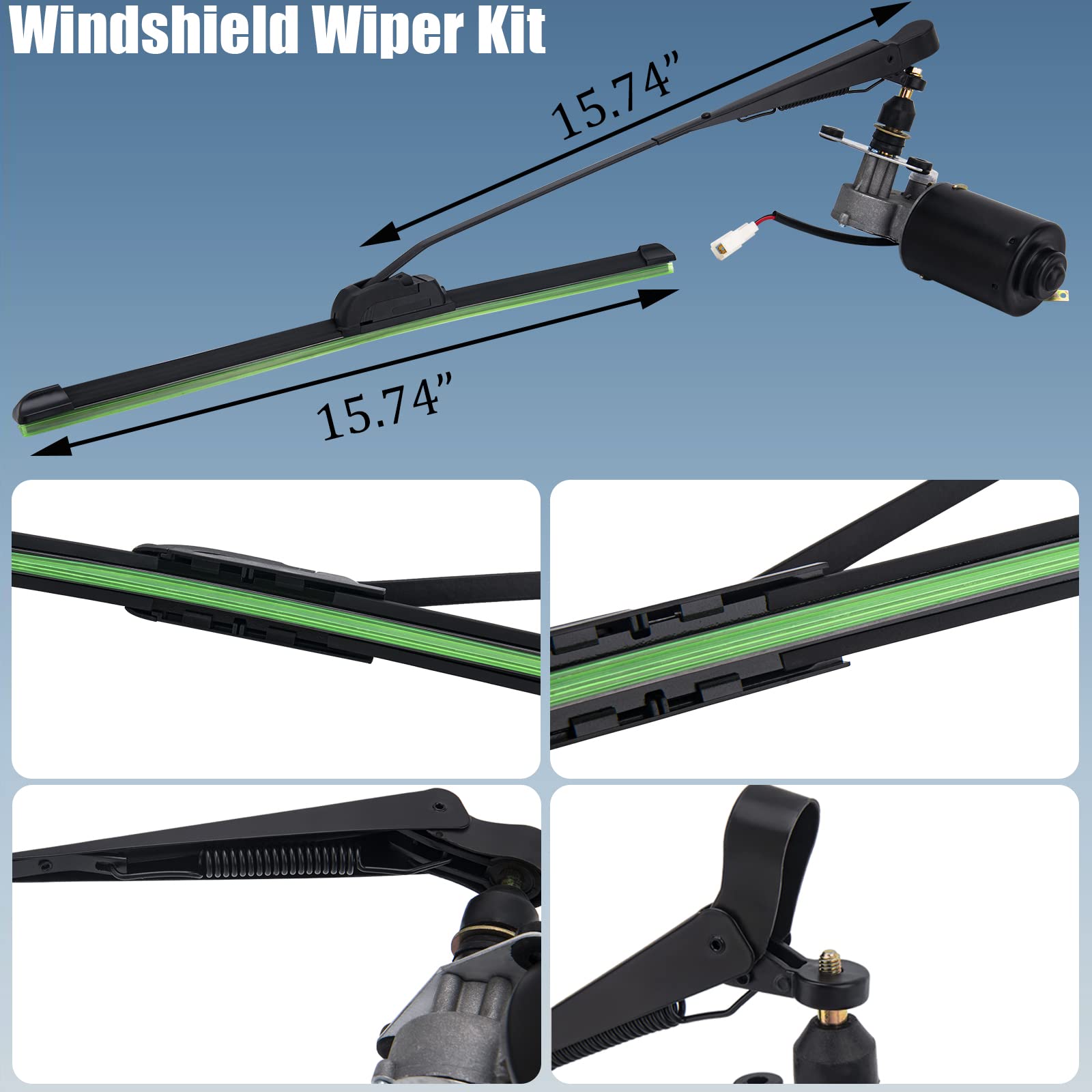Snapklik.com : Electric UTV Windshield Wiper Kit, Universal Windshield ...