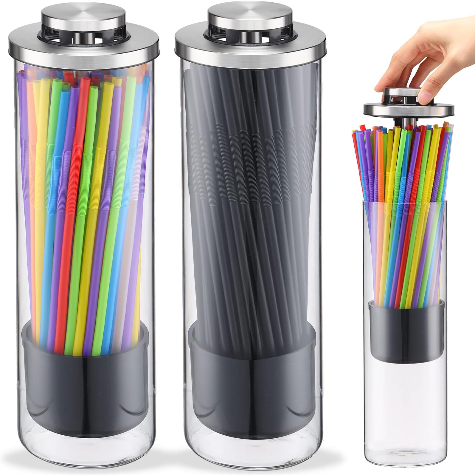 Amazon.com: FoldTier Glass Straw Holder Dispenser for Counter, 12 Inch ...