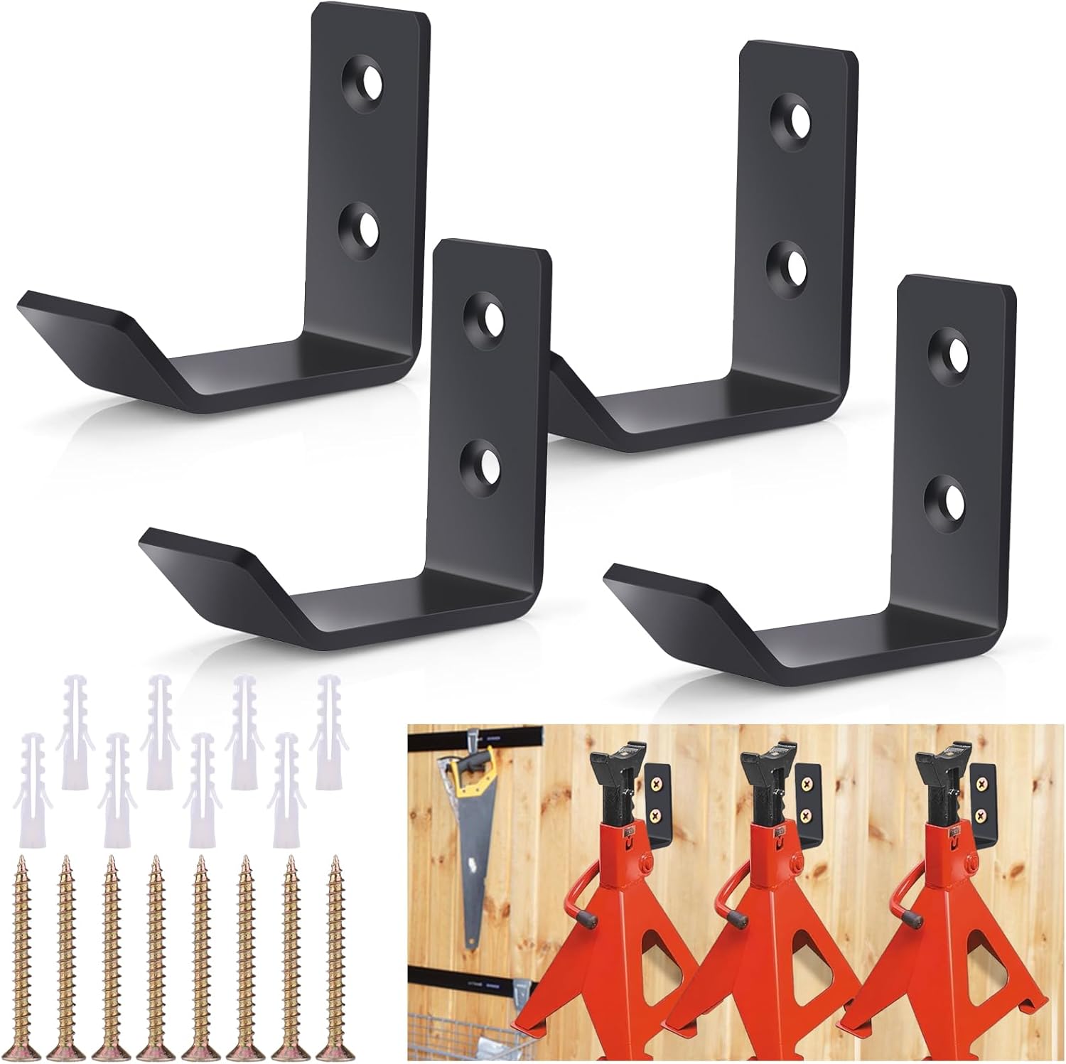 Amazon.com: AIERSA 4Pcs Jack Stand Wall Mount Organizer Brackets, Heavy ...