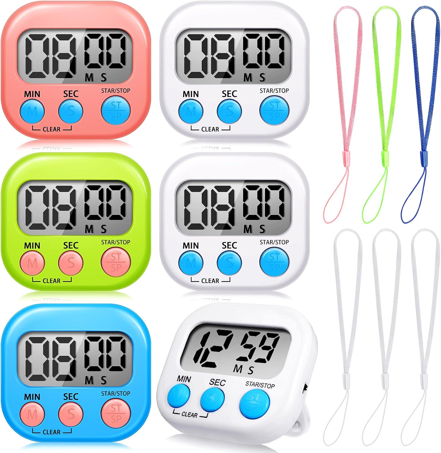 6 Pack Small Digital Kitchen Timers with Magnetic Nepal | Ubuy