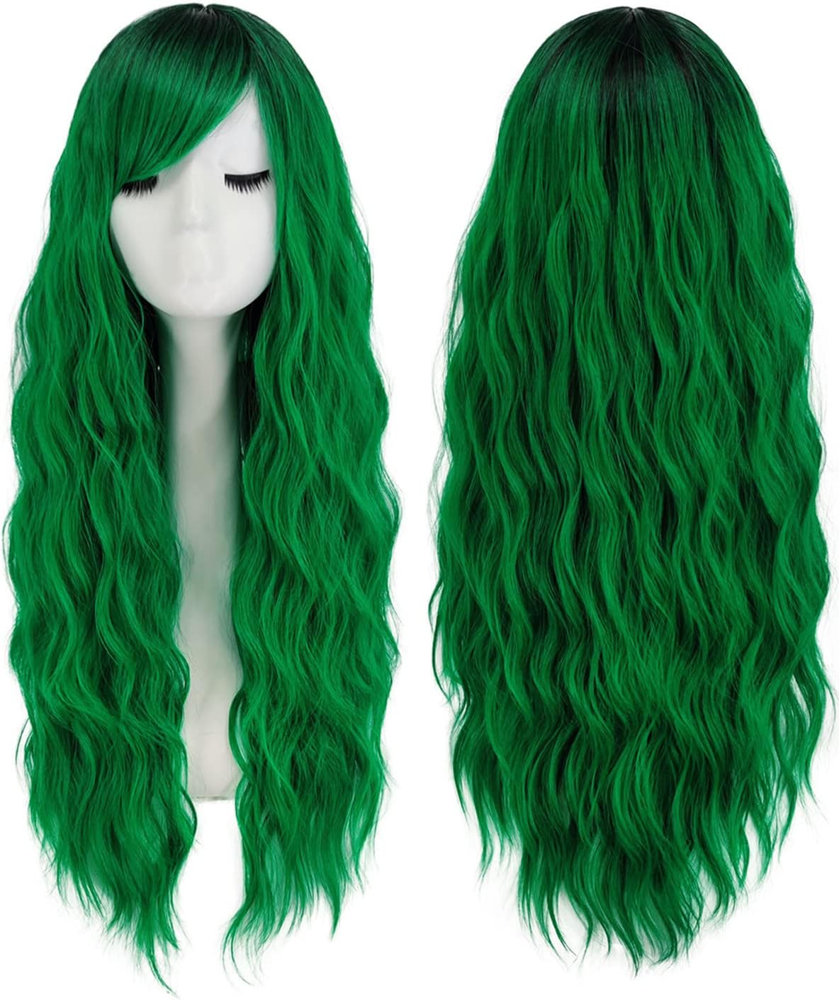 Amazon.com: Juziviee Green Wigs for Women 26'' Long Green Wig with ...
