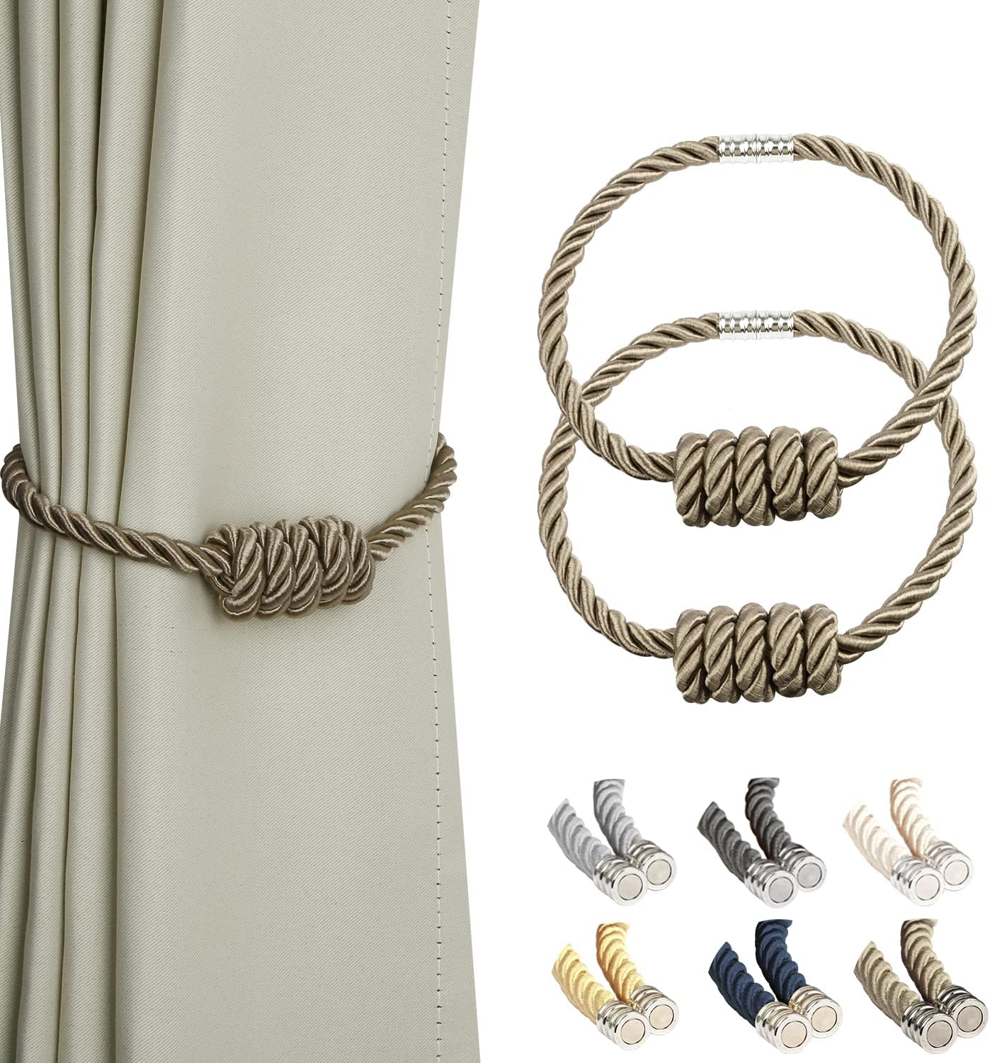 Amazon.com: BEL AVENIR Magnetic Curtain Tiebacks, Decorative Drapery ...