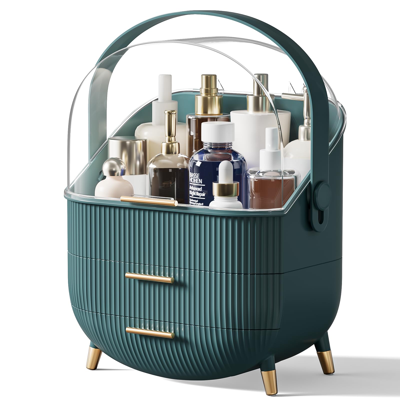 BTGGG Makeup Storage Organizer with Lid, Waterproof Cosmetics Skincare ...