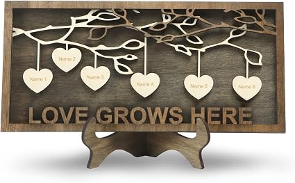 Amazon.com: Jeweidea Personalized Family Sign with 2-9 Names Custom ...