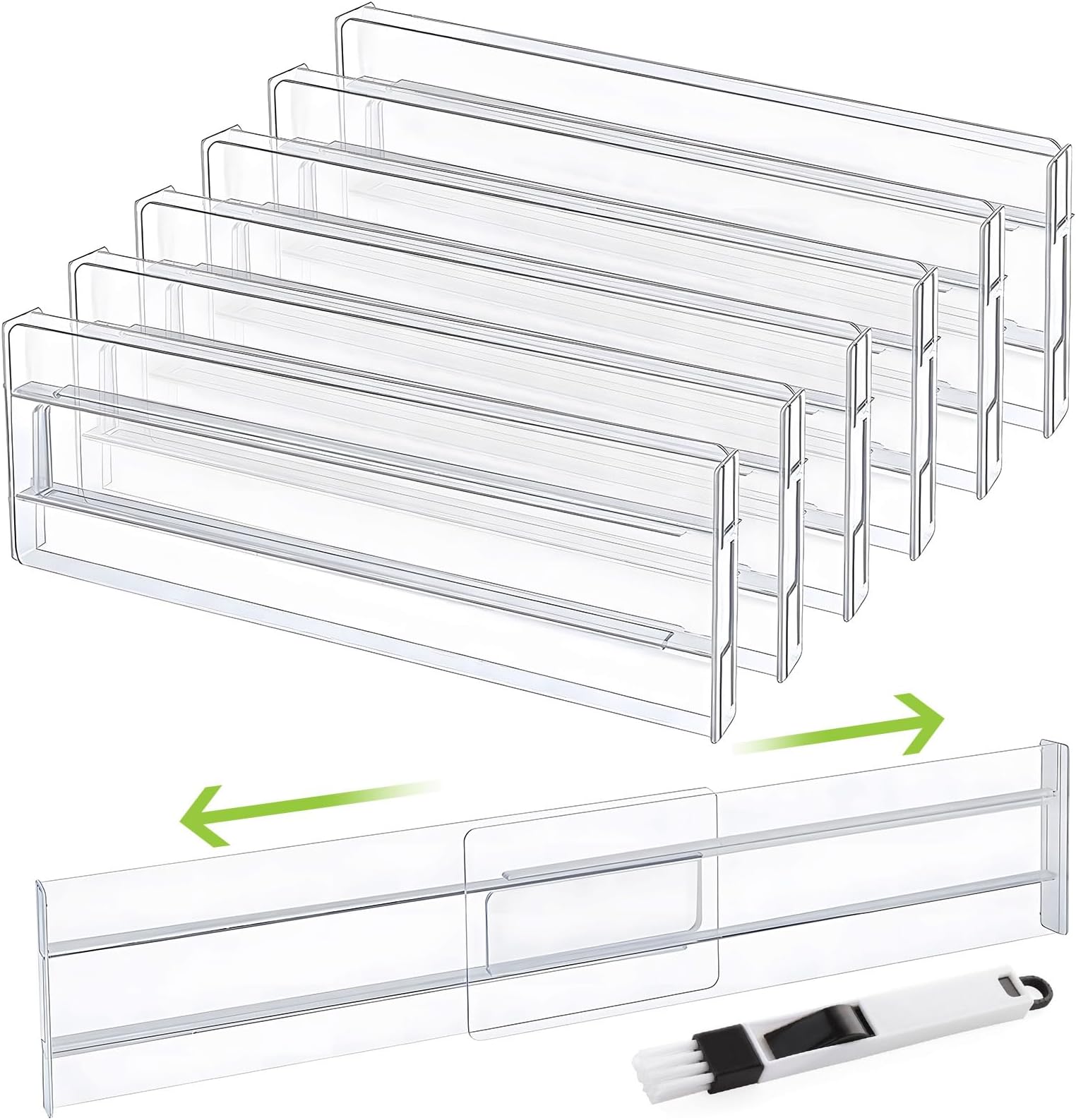 iDesign Plastic Drawer Dividers, Deep Adjustable Drawer Organiser ...