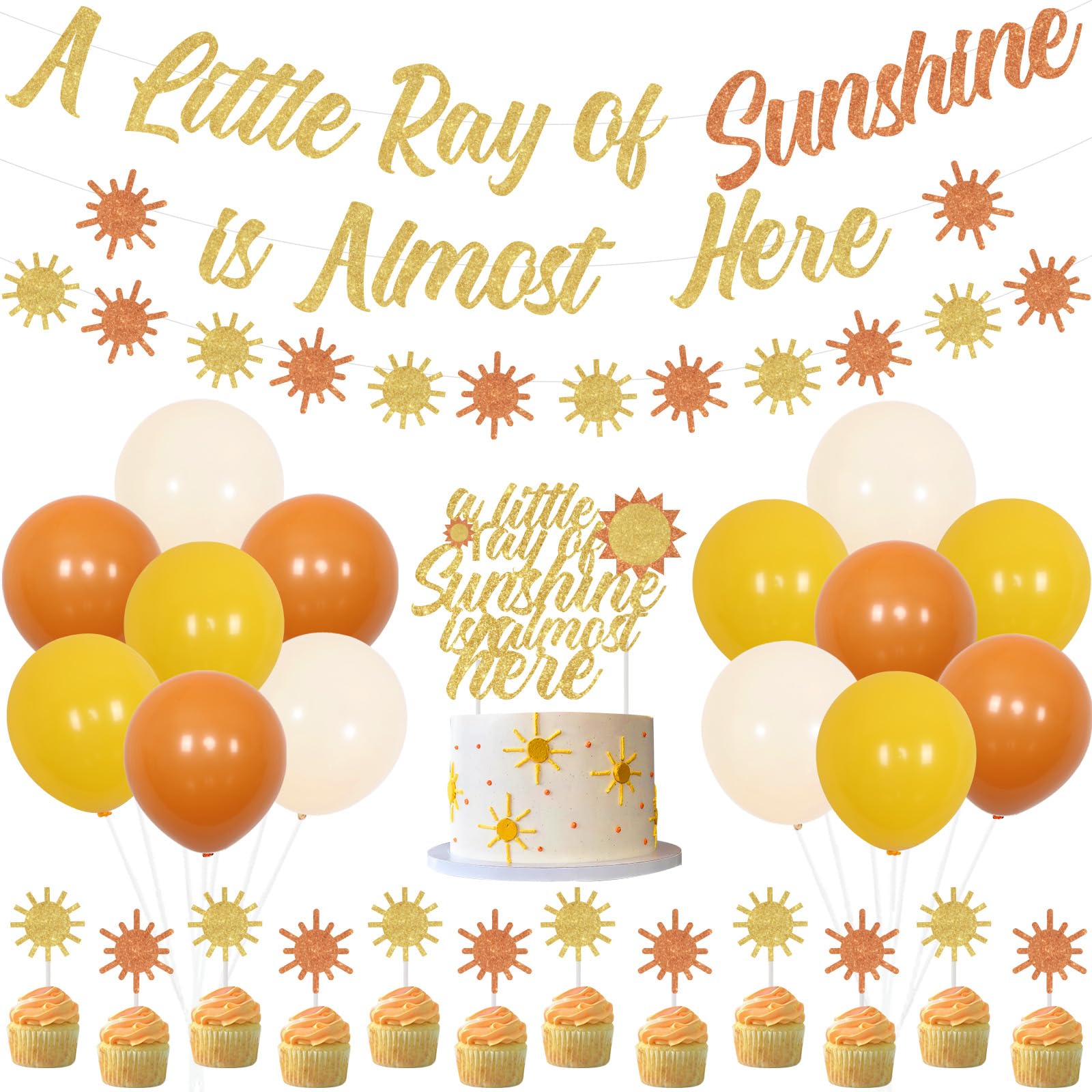Amazon.com: Sursurprise Boho Sun Baby Shower Decorations Sunshine Party ...