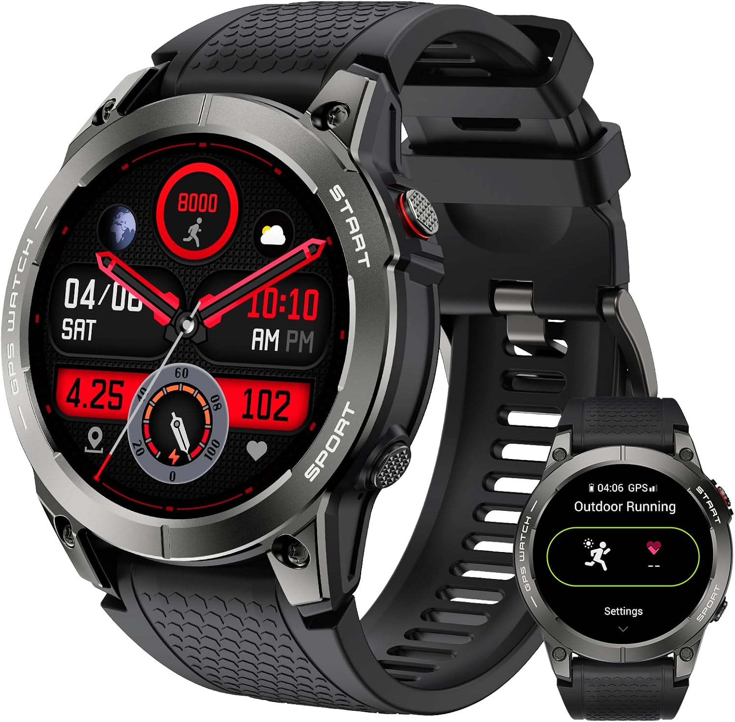 Amazon.com: Military Smart Watches for Men with GPS, 1.43” AMOLED ...