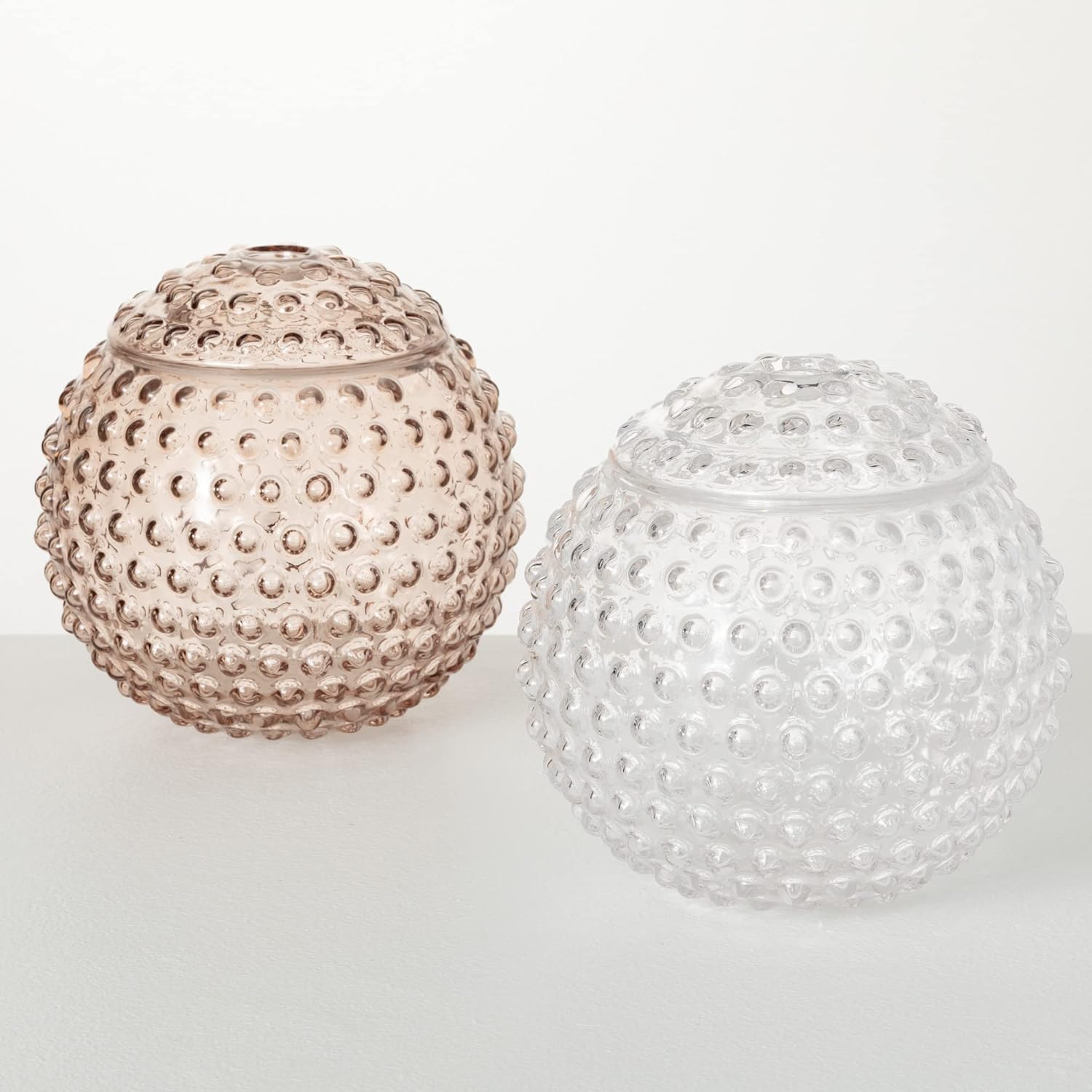 Amazon.com: Sullivans 8" Hobnail Orb Vases with Lids - Set of 2 ...