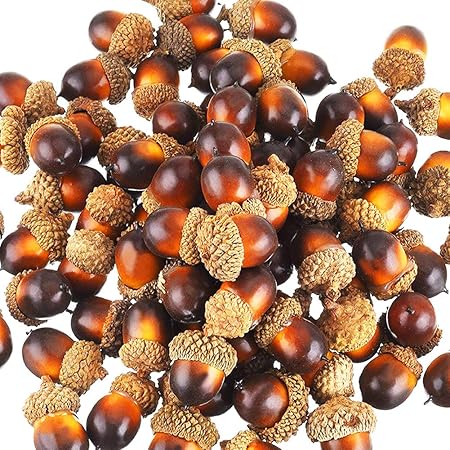Onwon 100pcs Simulation Artificial Lifelike Small Acorn with Natural ...