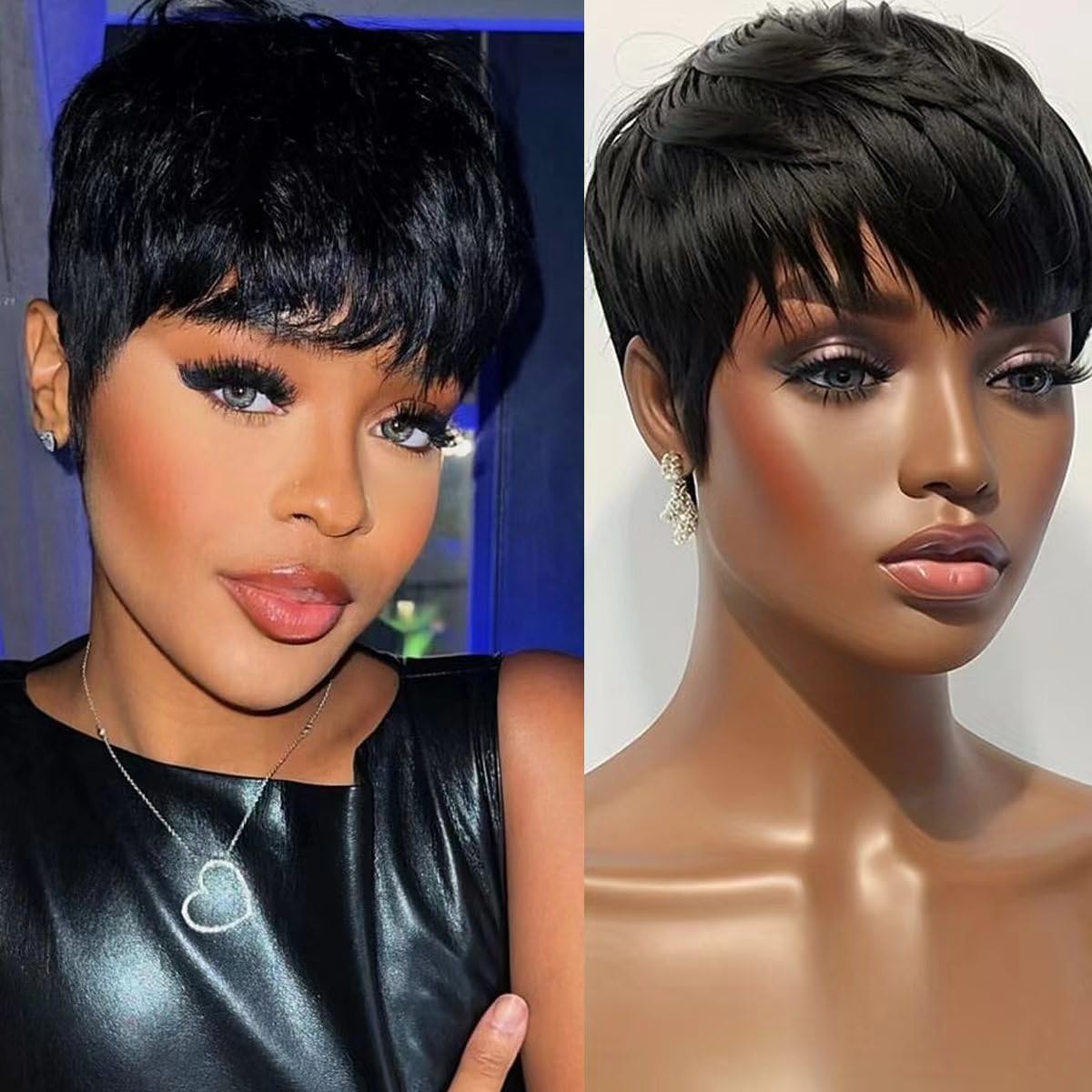 Amazon.com: Especially Yours Debut Human Hair Wig Trendy Short Wig with ...