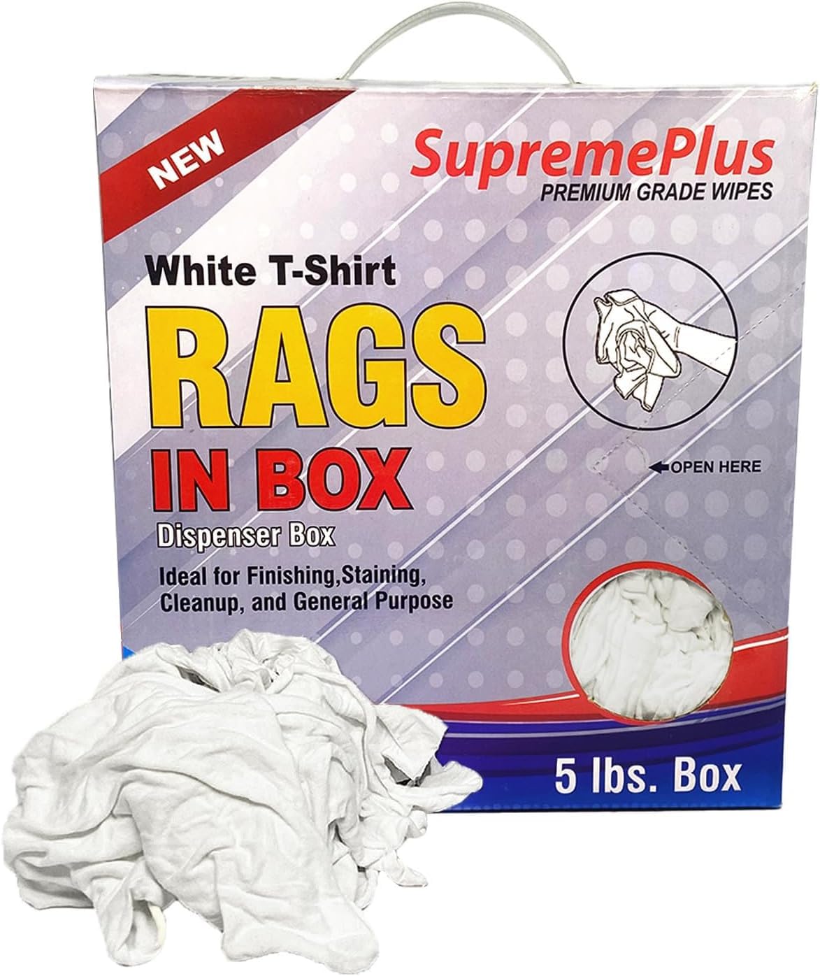 Amazon.com: SupremePlus Premium White T-Shirt Rags - Shop Cotton Knit ...