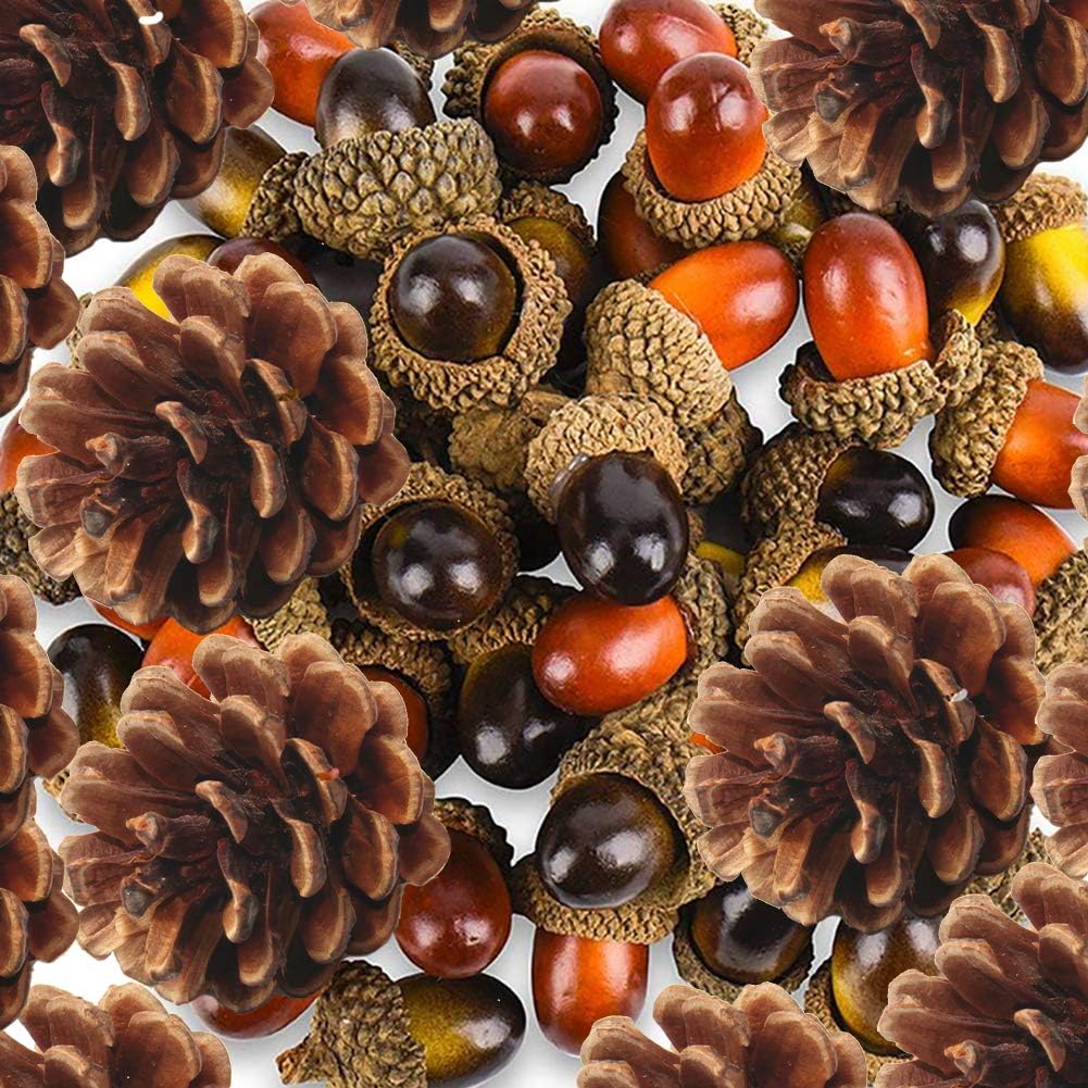 Amazon.com: VOSAREA 60pcs Mini Acorns for Crafts Artificial Realistic ...