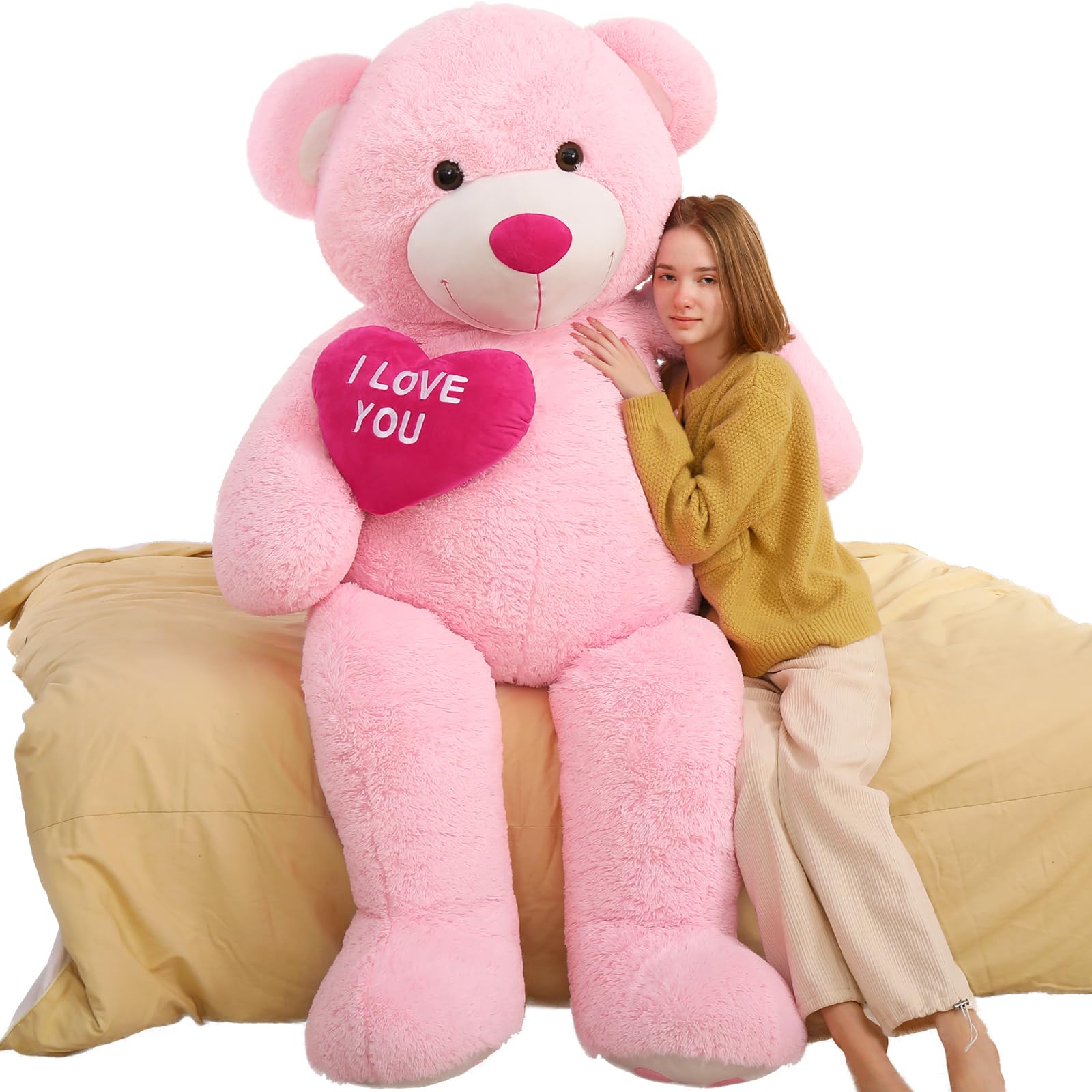 Amazon.com: BENINY Red Heart Giant Teddy Bear 6ft, Big Teddy Bear ...