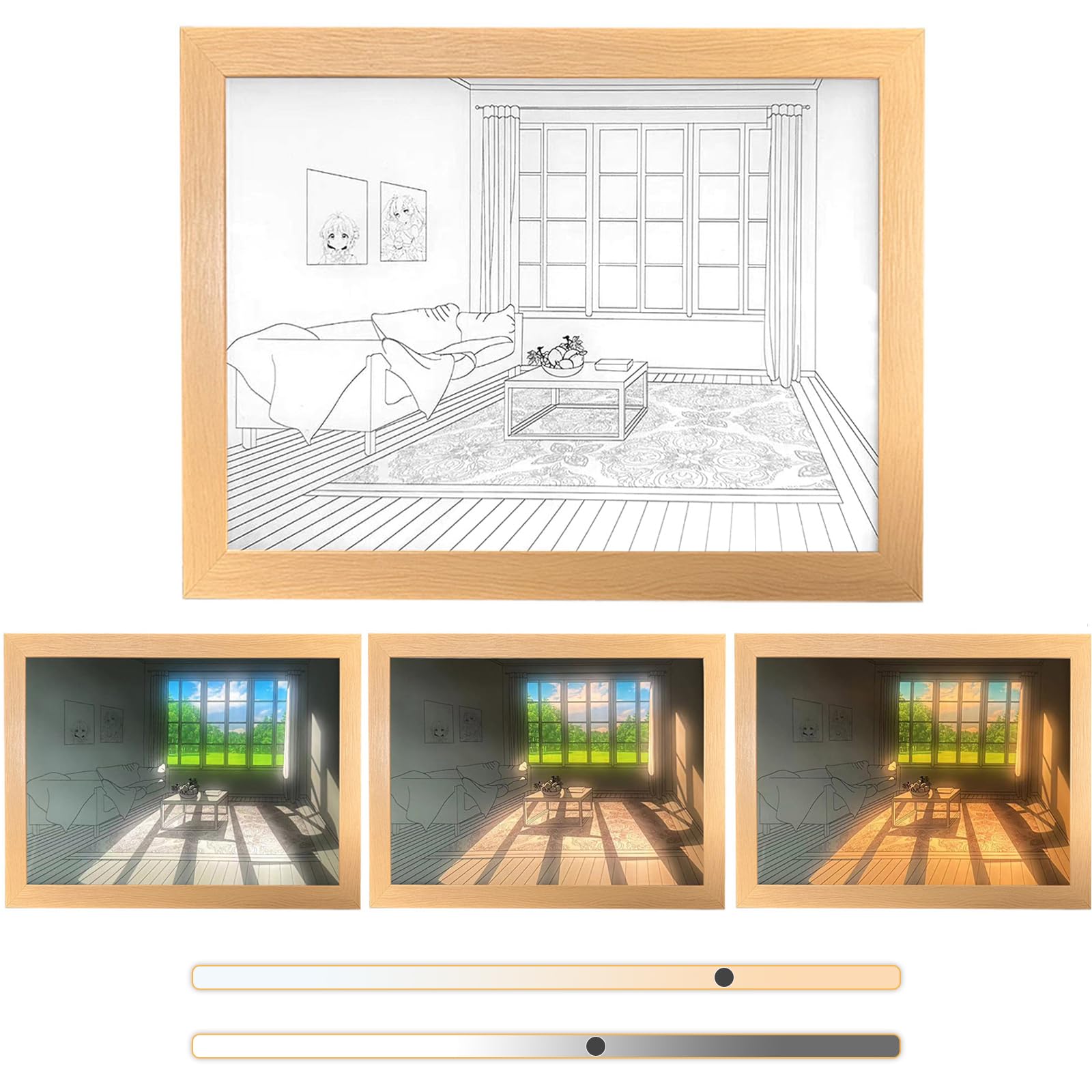 Jastown Lighting Painting Decoration,3 Colors led Lights Painting,LED ...