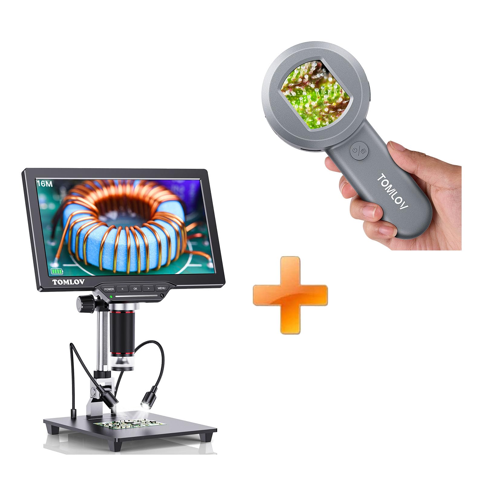 Amazon.com : TOMLOV P10 Microscope for Adults Kids, Portable 100X ...