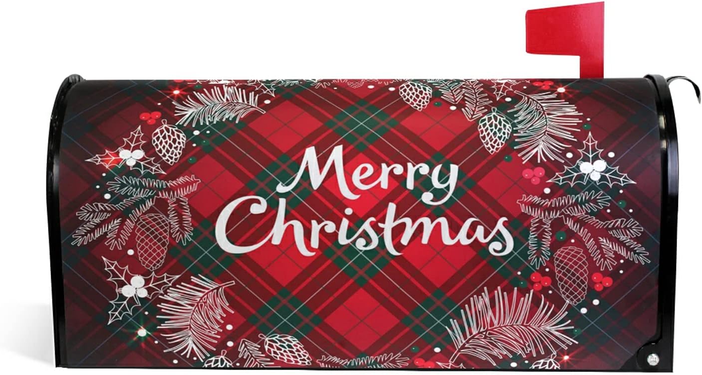 Amazon.com: Merry Christmas Mailbox Cover Standard Size Winter ...