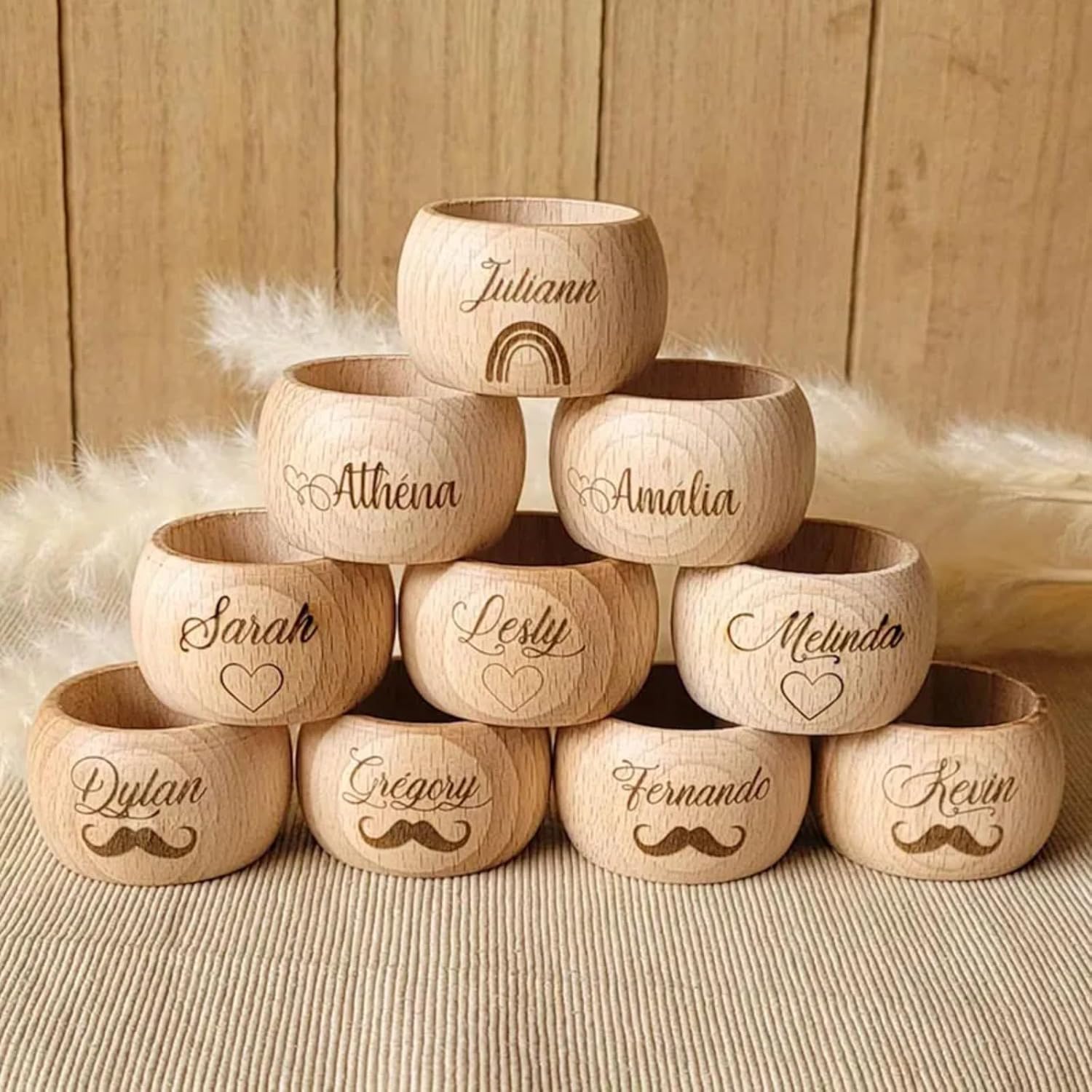 Amazon.com: Personalized Wood Napkin Ring,Custom Personalized Napkin ...