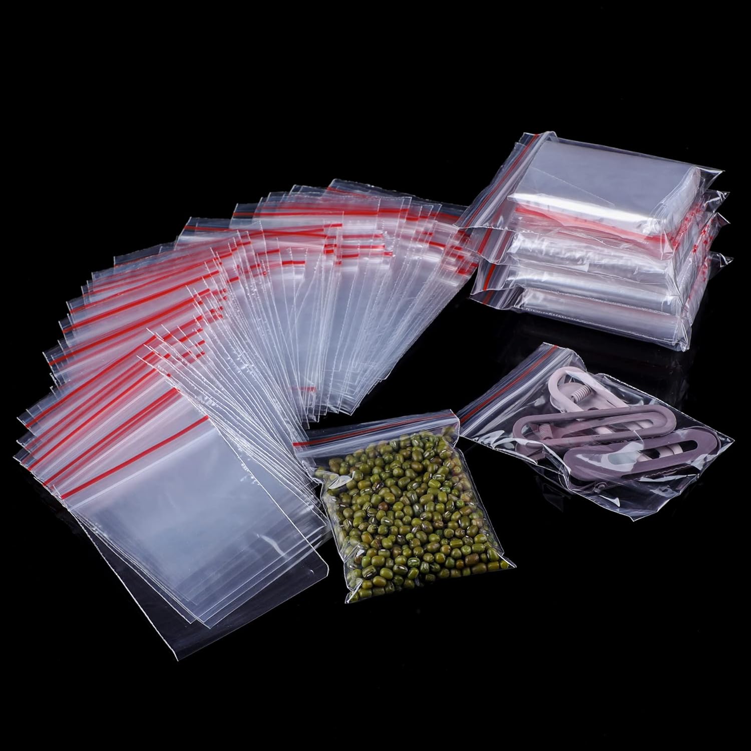 200 Pièces Petit Pochette Plastiques Transparentes 10 x 7 cm Plastique ...
