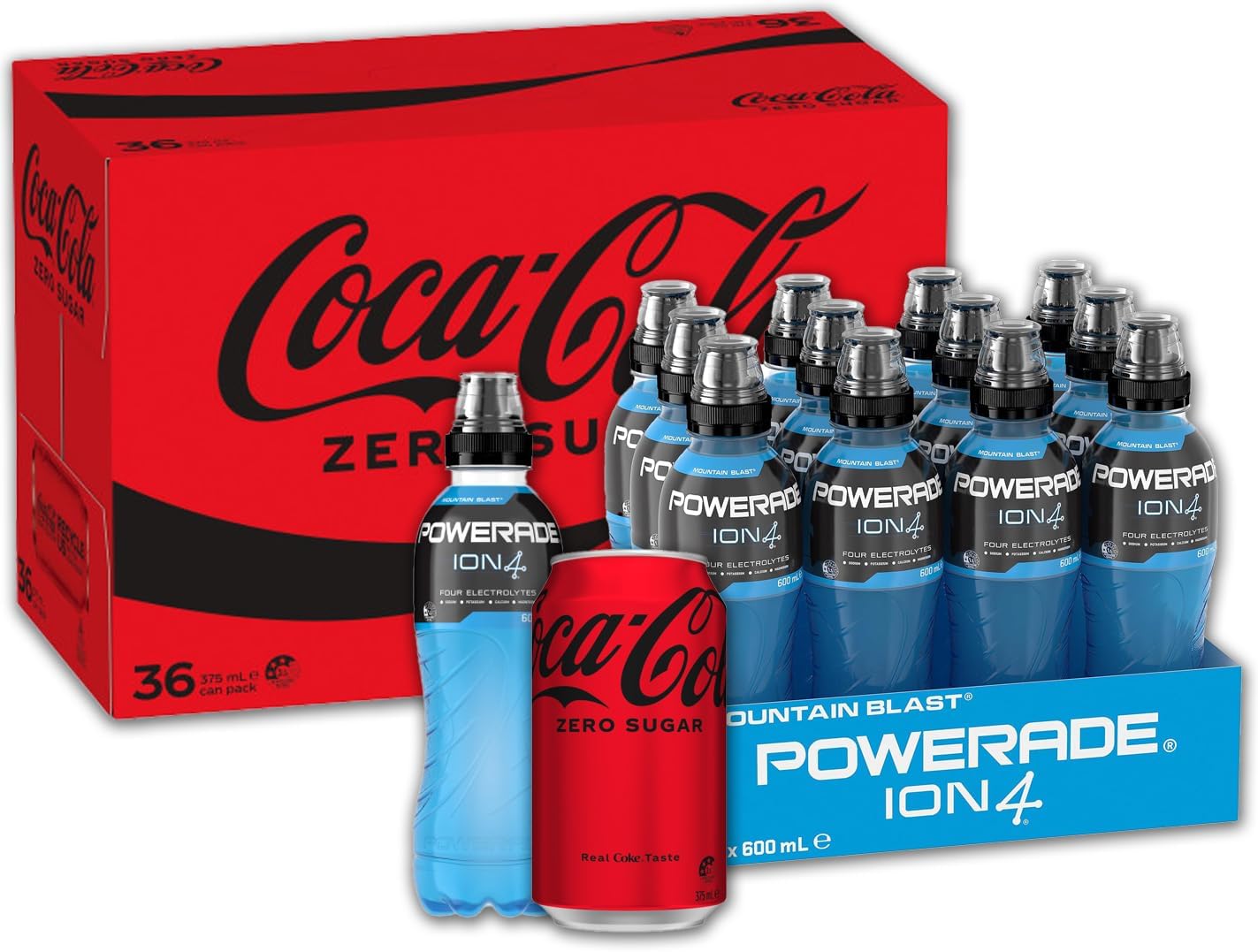 Coca-Cola Bundle: Zero Sugar 36pk and Powerade Mountain Blast 12pk ...