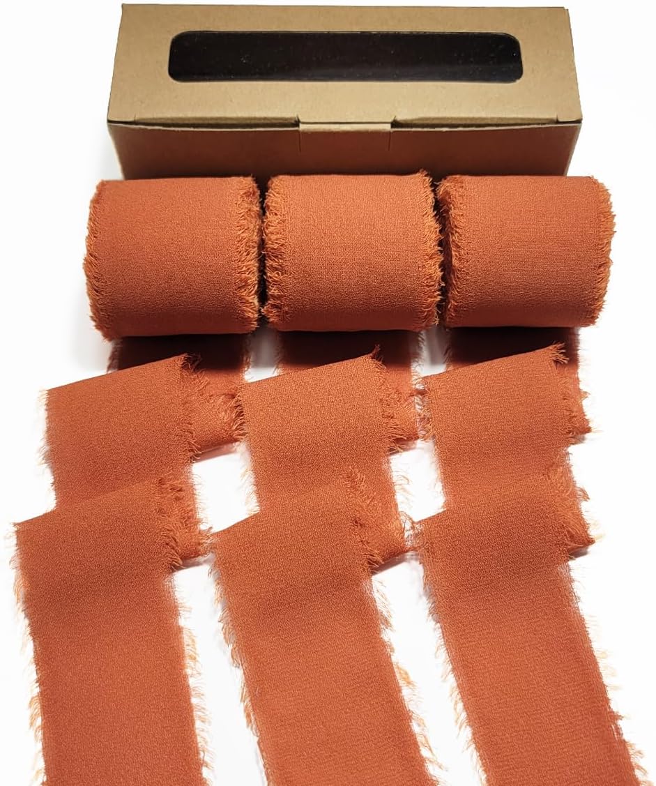 Amazon.com: Mybbshower Mybbshower Floral Chiffon Fringe Ribbon 1.5" x ...