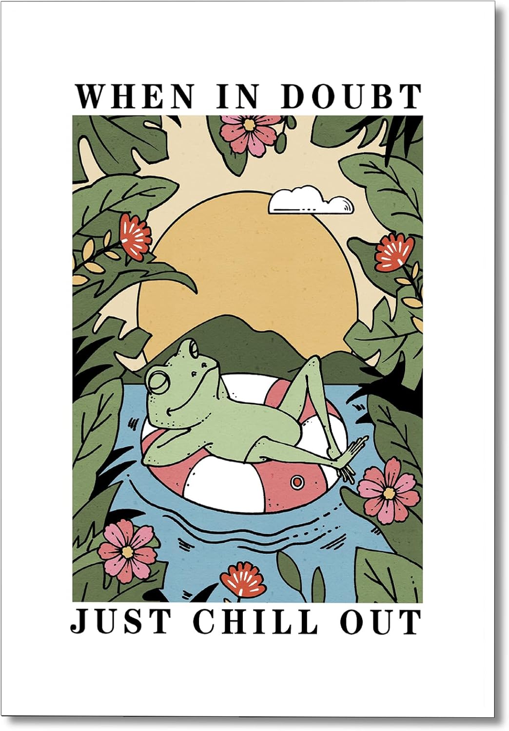 Amazon.com: IXMAH Retro Frog Poster for Room Aesthetic, Carefree Cute ...