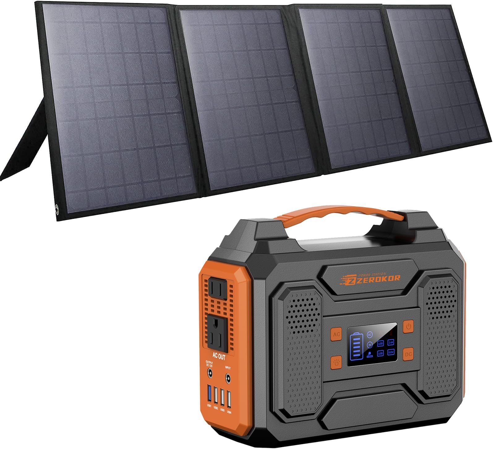 Amazon.com: ZeroKor Solar Generator with Panel, 300W Portable Power ...