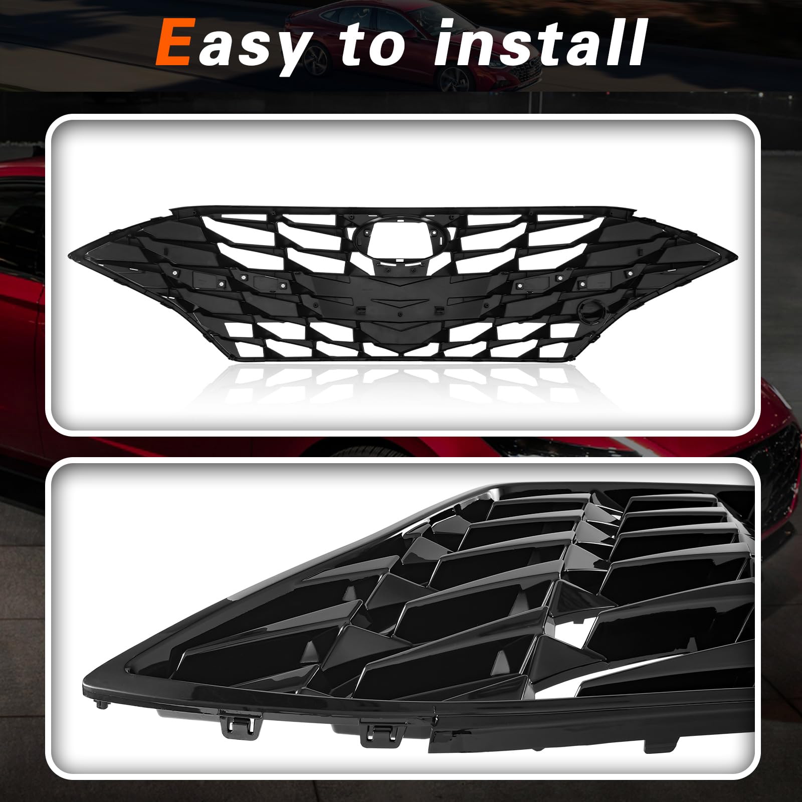 Snapklik.com : TODO Front Bumper Grille Upper Grill For Sonata Sport ...