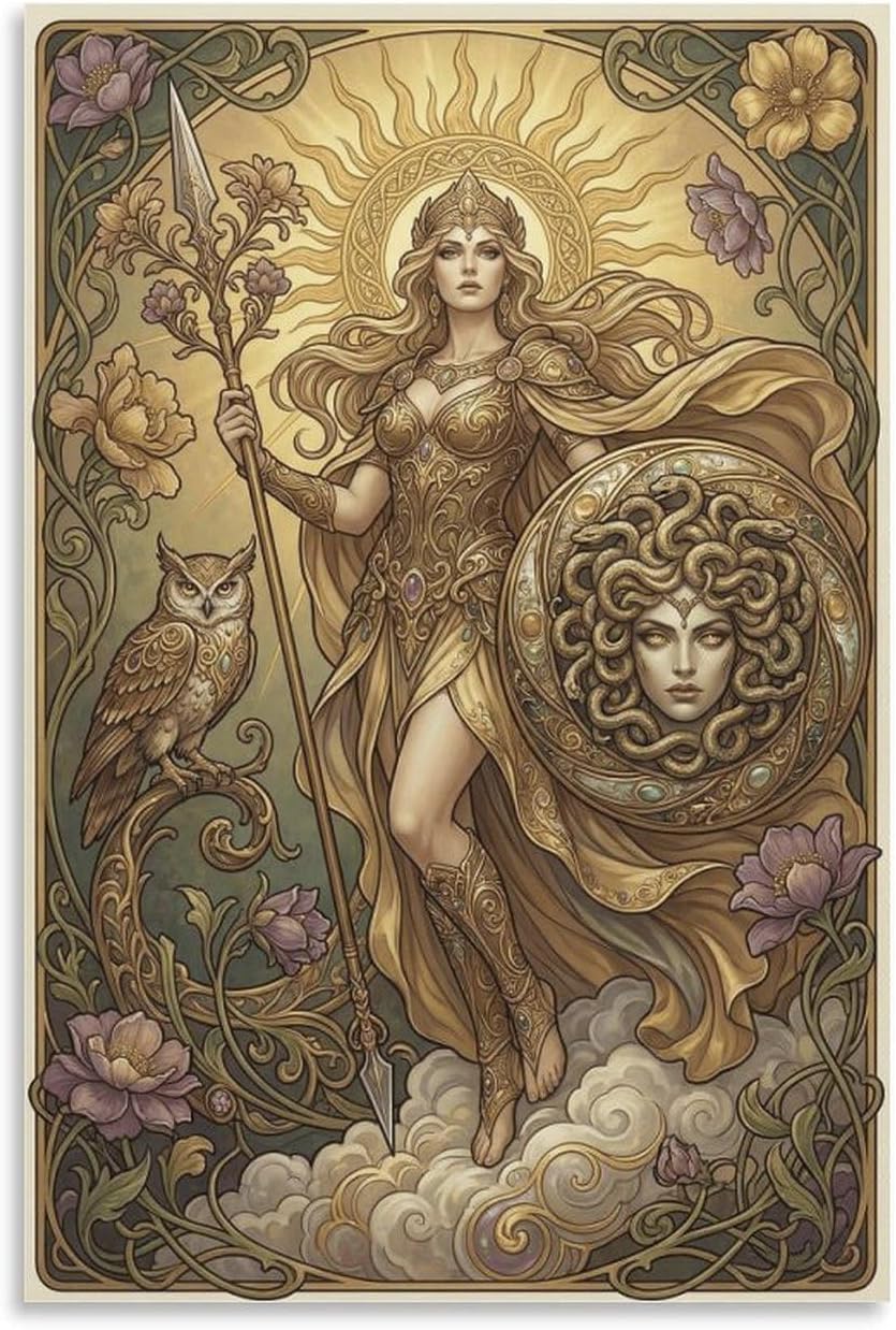 GPMNBCXZK Art Nouveau Athenes guerriere Tableau Toile, Déco Salon ...