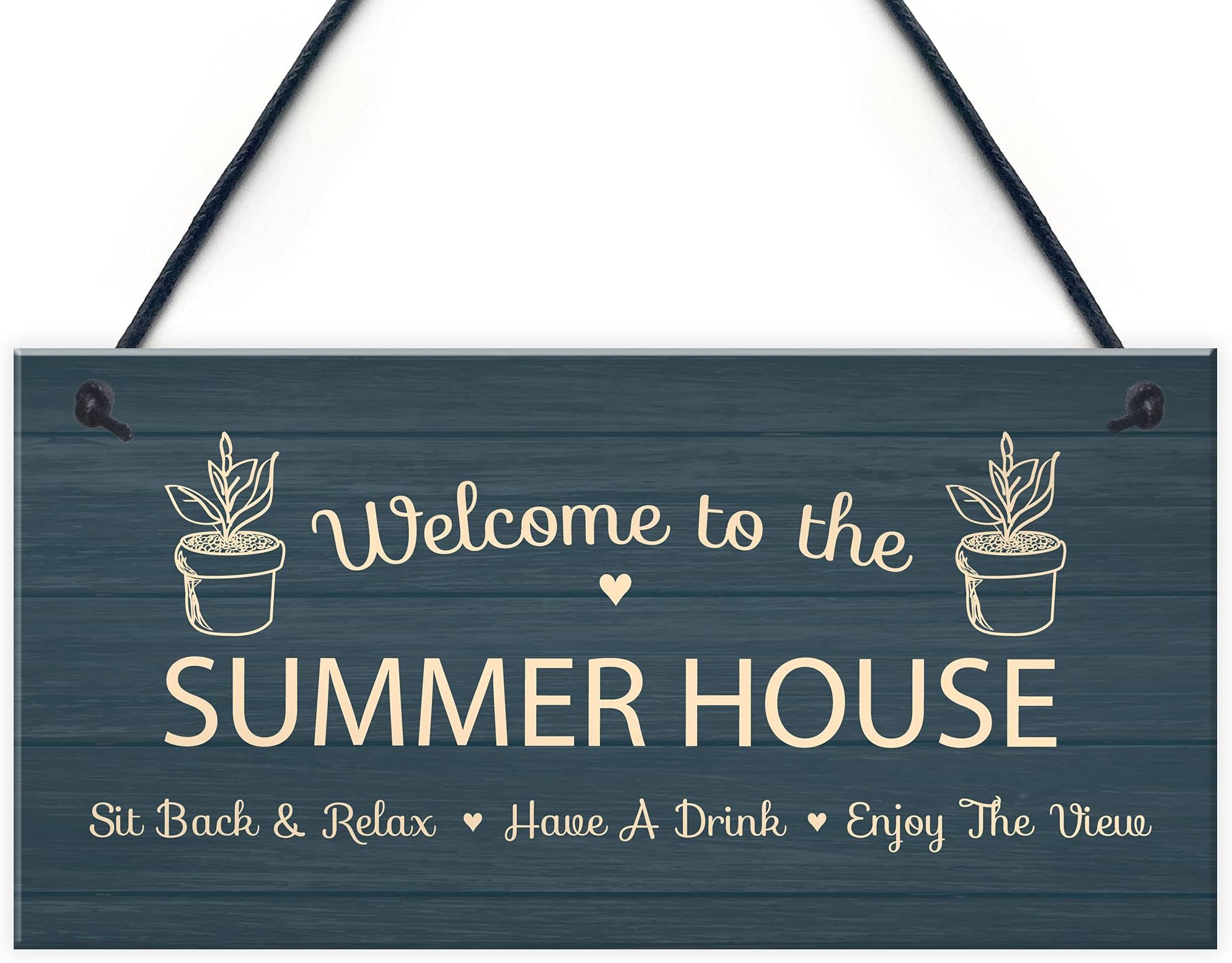 RED OCEAN Garden Sign The Summer House Novelty Plaque Garden Shed Sign ...