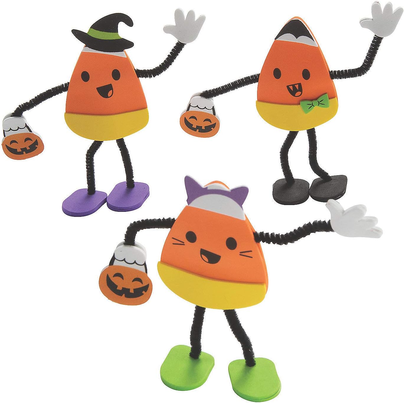 Amazon.com: Halloween Candy Corn Characters in Costume Craft Kit ...