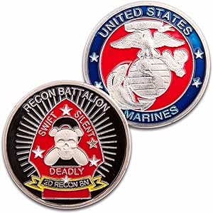 Amazon.com: Art Crafter USMC 2D Recon Battalion Challenge Coin Badge ...
