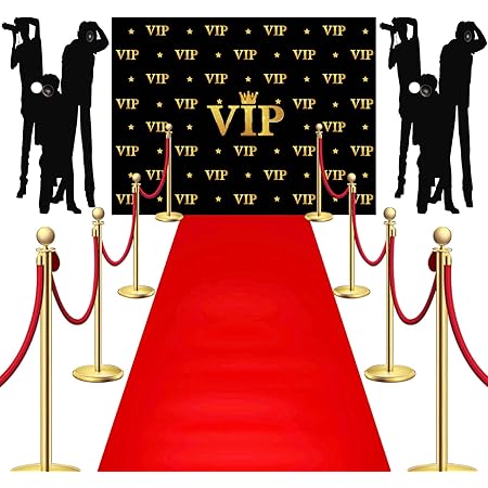 Telón de fondo de fotografía VIP de 6.6 x 5 pies con alfombra roja para ...