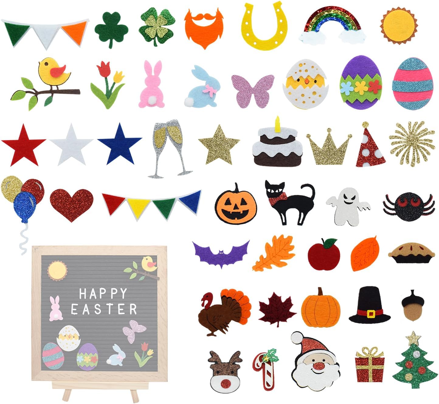 Amazon.com: LIBRAGOLD 46pcs Felt Letter Board Accessories Holiday ...