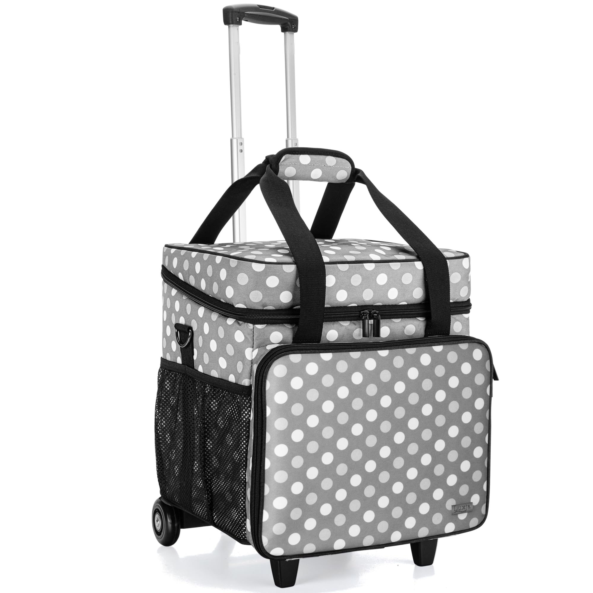 Luxja Rolling Scrapbook Tote, Scrapbook Bag with Detachable Dolly ...