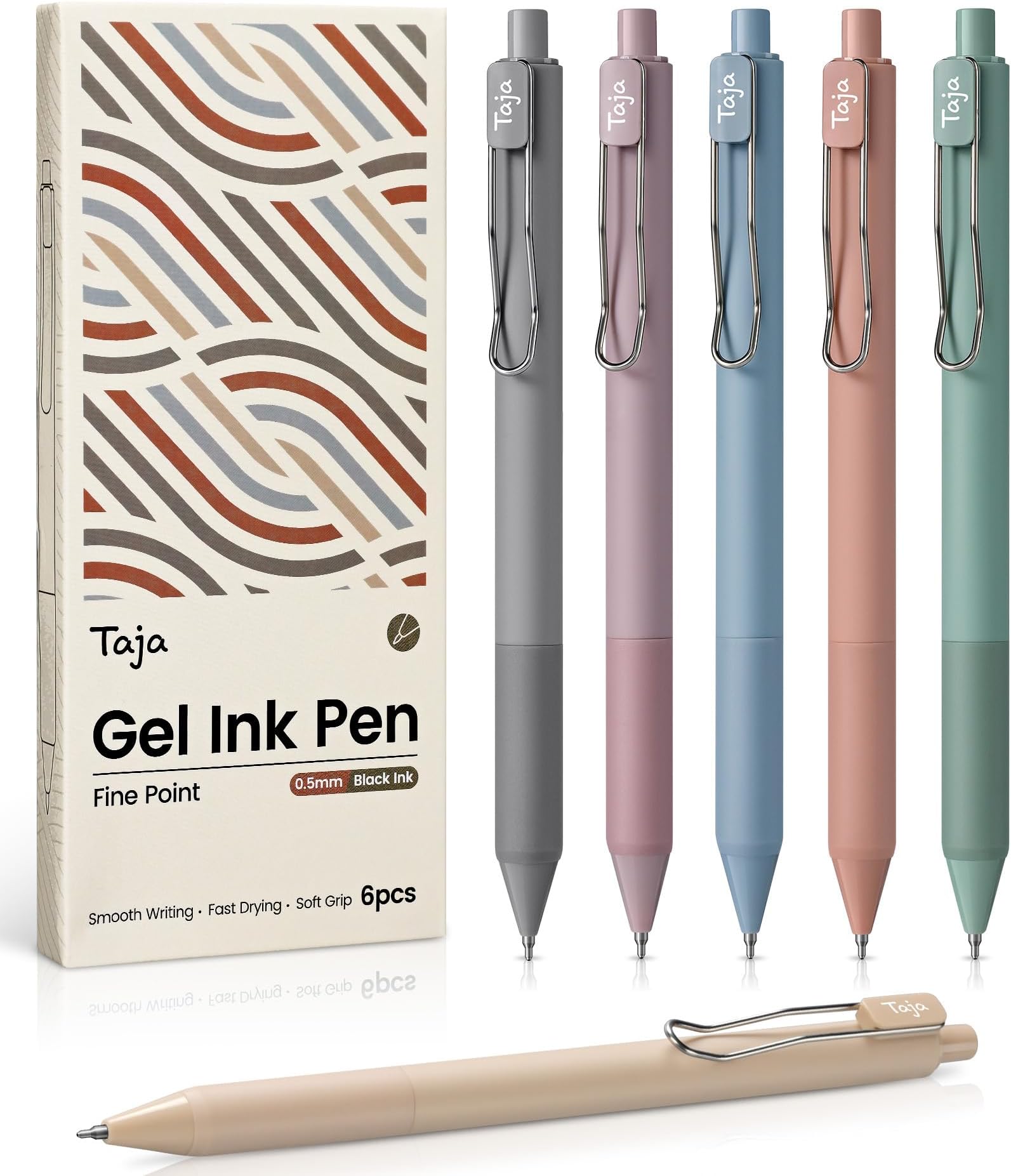Amazon.com: Gel Pens, 6pcs 0.5mm Fine Point Smooth Writing Pens, Quick ...
