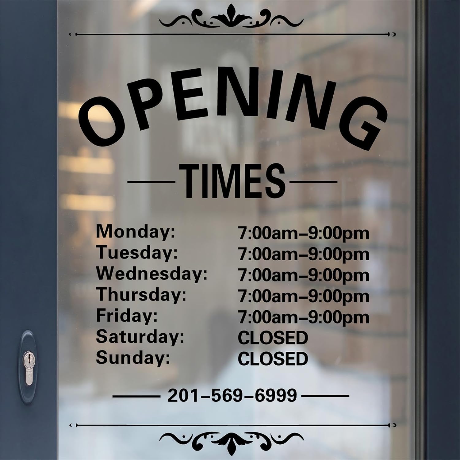 Amazon.com: Business Hours Window Decals Business Hours Sign for Glass ...