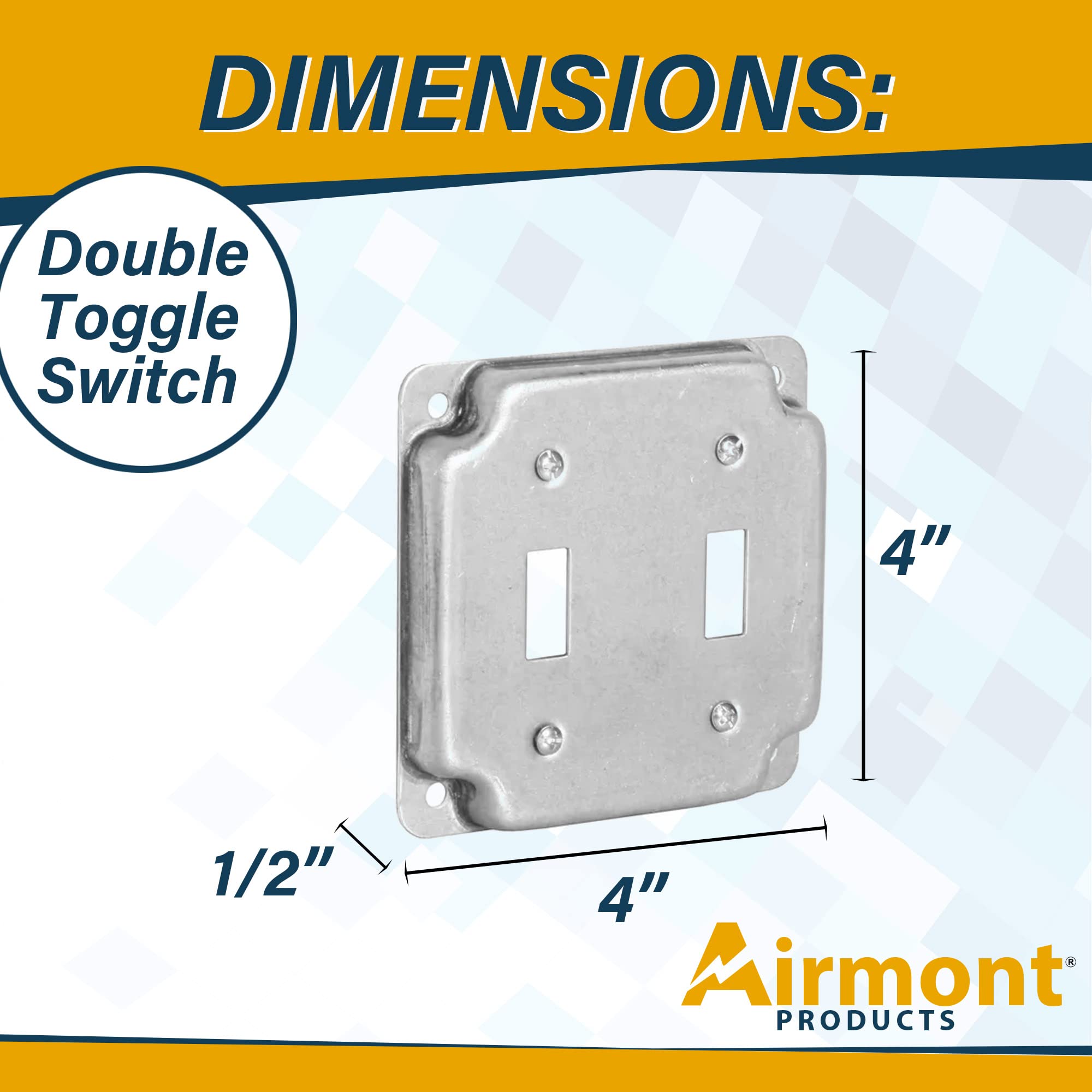 Snapklik.com : AP-12092, 4" Square Double Toggle Switch Electrical Box ...