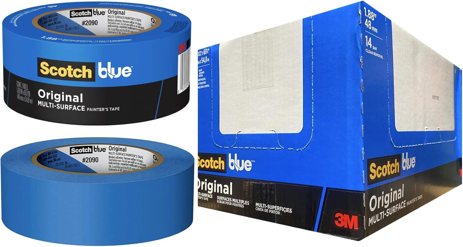 Amazon.com: 3M Scotch-Blue 2090 Safe-Release Crepe Paper Multi-Surfaces Painters Masking Tape ...