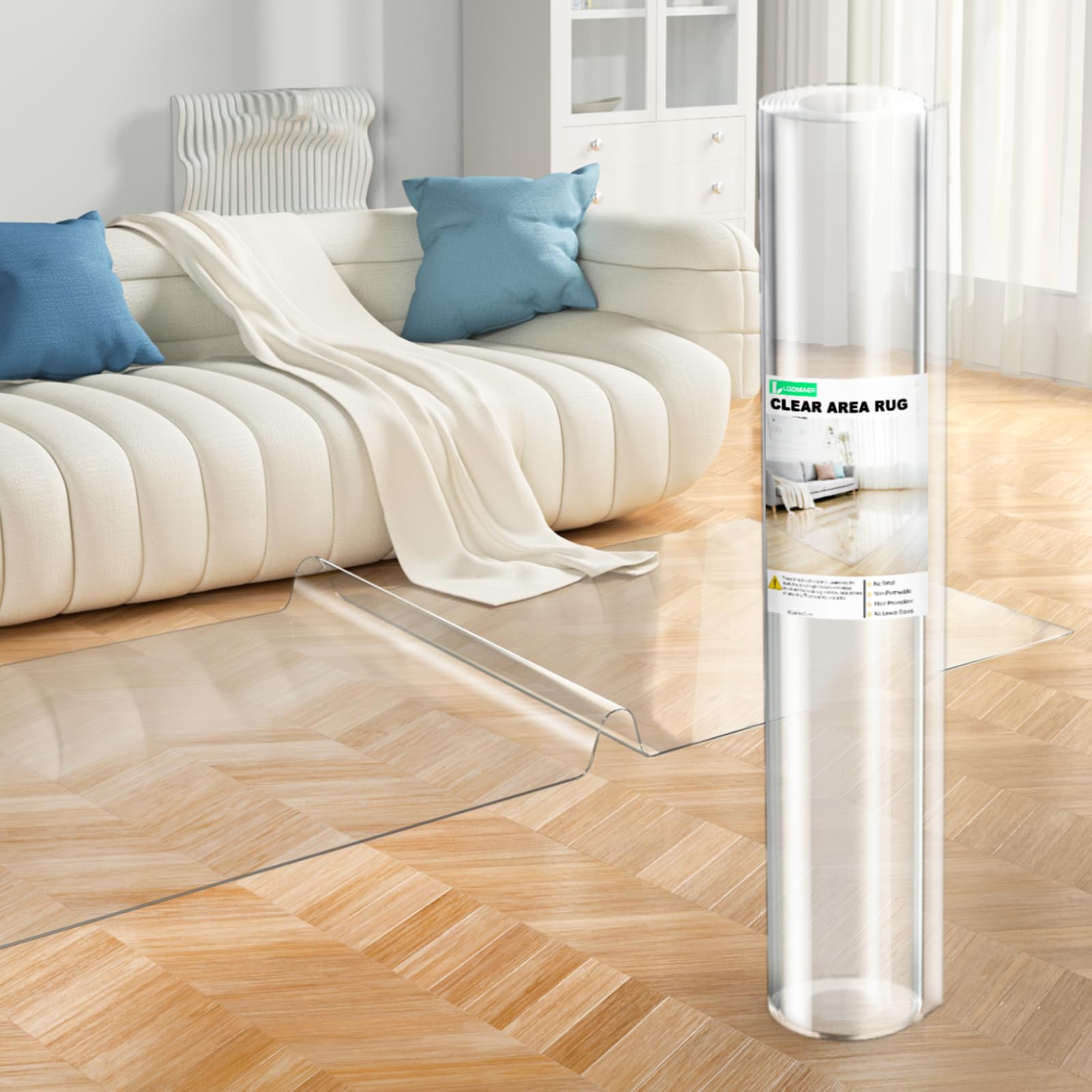 Amazon.com: 3x10 ft Clear Plastic Runner Floor Mat, 36”x120“ Hallway ...