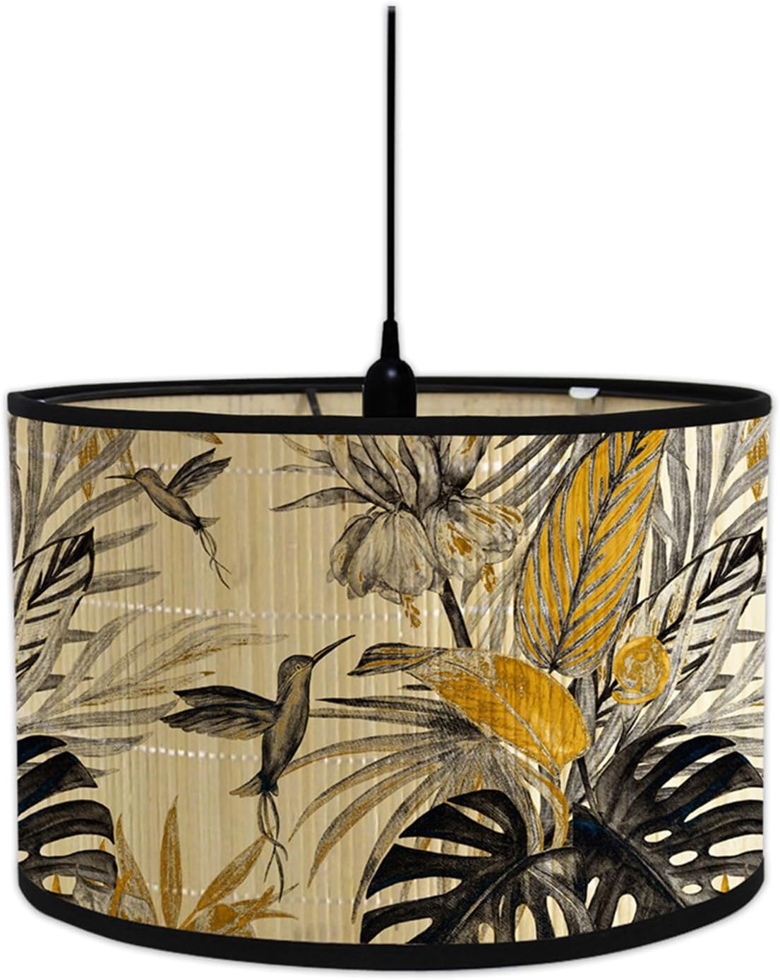 FANSU Round Drum Light Shade for Table Lamp, Modern Brown Vintage ...