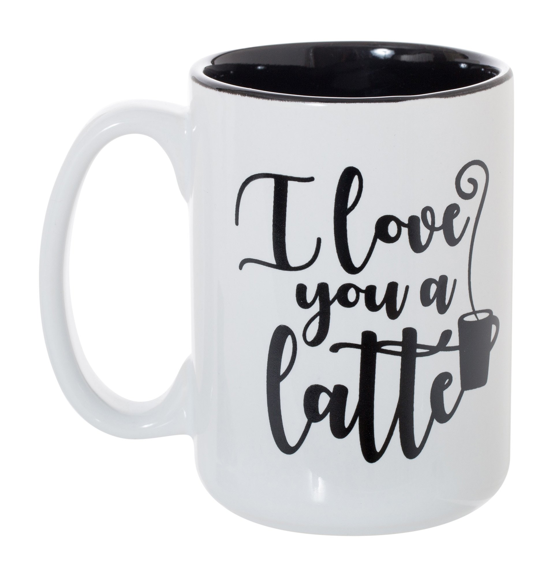 Amazon.com: Artisan Owl I Love You A Latte 15 oz Double-Sided Black ...