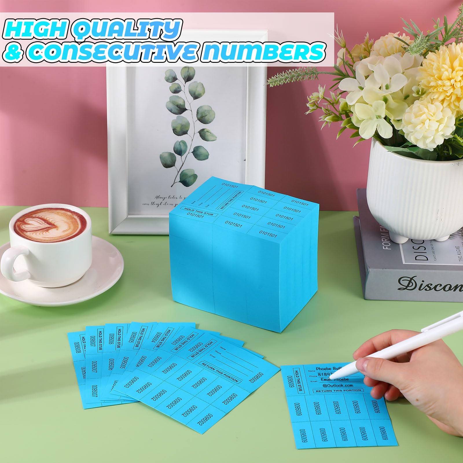 Snapklik.com : Kosiz 1000 Sheet 10 Bid Raffle Tickets Chinese Auction ...