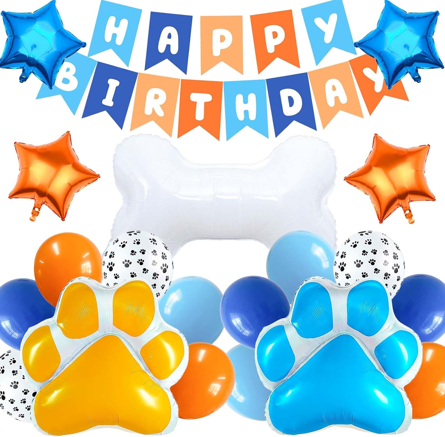 Amazon.com: Blue Birthday Balloons, Blue and Orange Balloons, Include ...