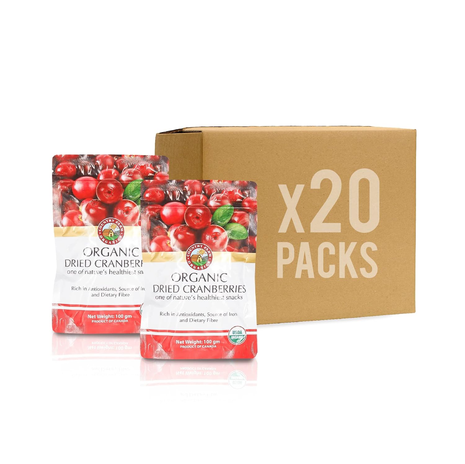 USDA Orgánica Natural Dulce & Arándanos Secados Agridulce 3.53 oz ...